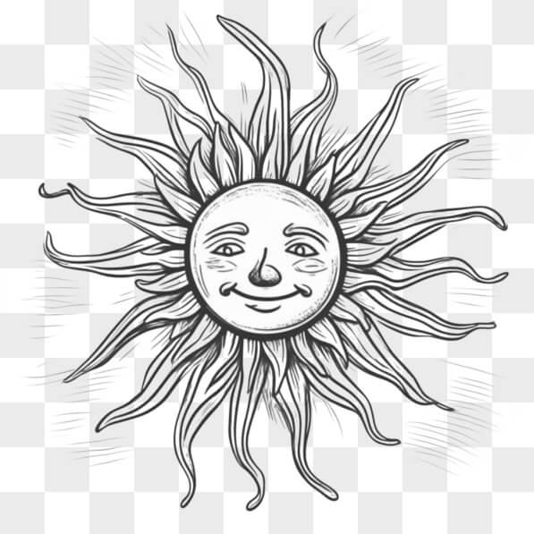 Download Smiling Sun Drawing Sketches Online - Creative Fabrica