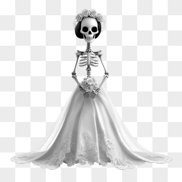 Download Skeleton Bride in Wedding Dress for Halloween or Day of the ...