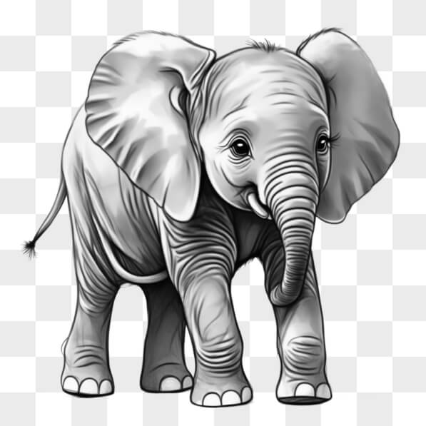 Download Black and White Elephant Drawing Sketches Online - Creative ...