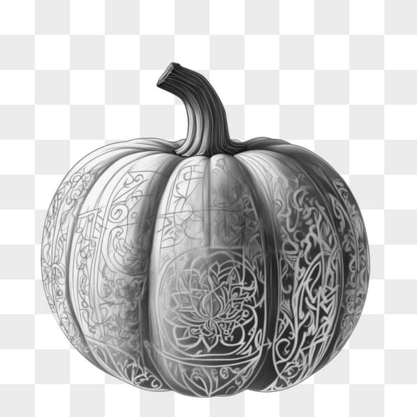 Download Intricately Carved Pumpkin Drawing Sketches Online - Creative ...