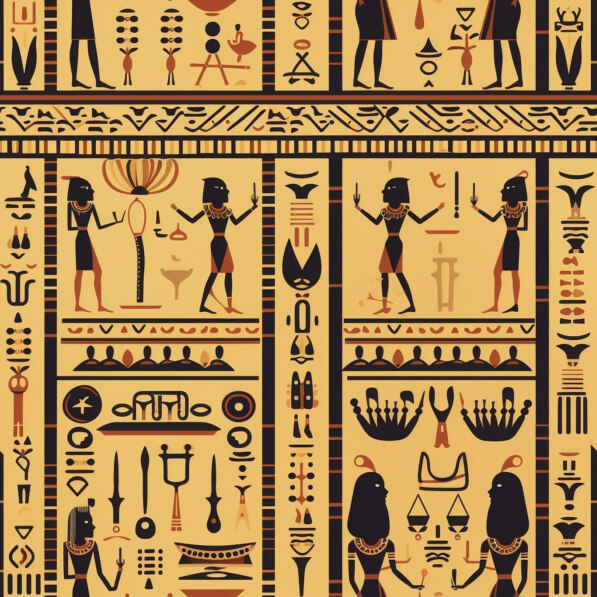Download Ancient Egyptian Wall Painting Patterns Online - Creative Fabrica