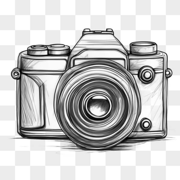 Download Vintage Camera Sketch on White Background Sketches Online ...