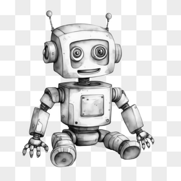 Download Old-Fashioned Robot Drawing Sketches Online - Creative Fabrica