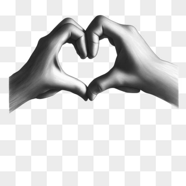 Descarga Imagen en Blanco y Negro de Manos Formando Forma de Corazón ...