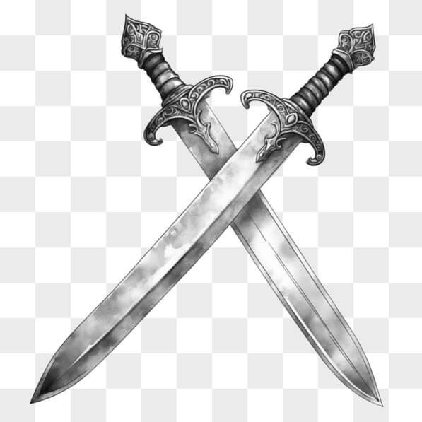 Download Intricate Crossed Swords Illustration Sketches Online ...