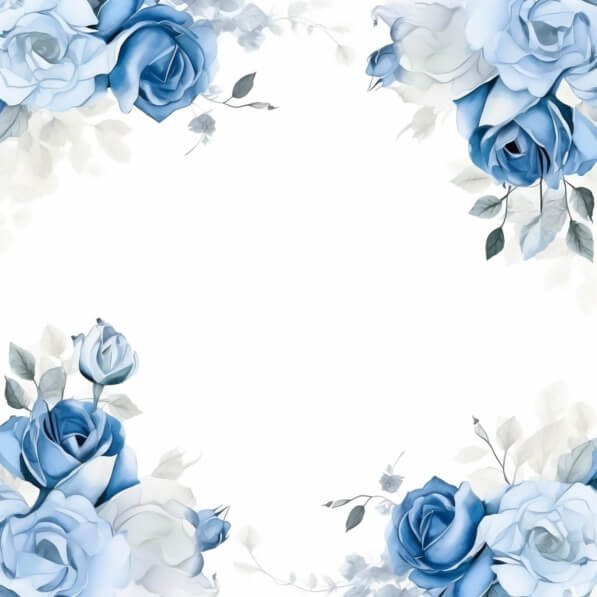 Download Floral Frame with Blue Roses and White Leaves Backgrounds ...