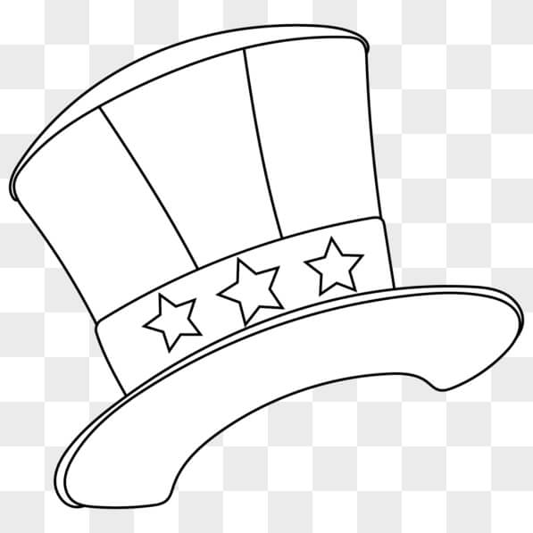 Download Top Hat Coloring Page with Stars PNGs Online - Creative Fabrica
