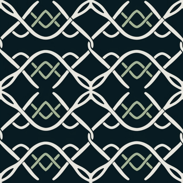 Download Black and White Interlocking Knot Pattern with Green Accents ...