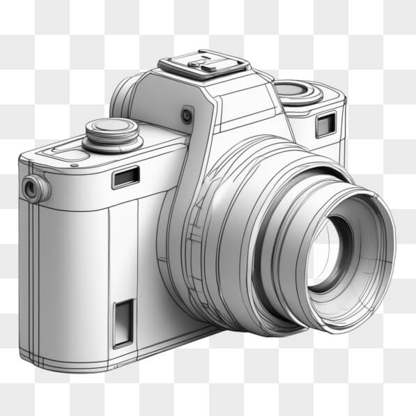 Download Black and White 3D Camera Model Sketches Online - Creative Fabrica