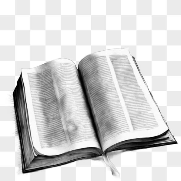 Download Black and White Drawing of an Open Bible Book Sketches Online ...