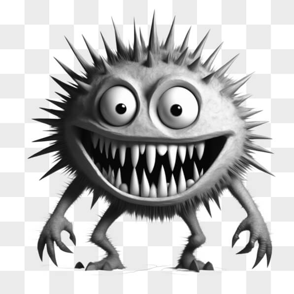 Download Cartoon Monster with Sharp Teeth and Angry Expression Sketches ...