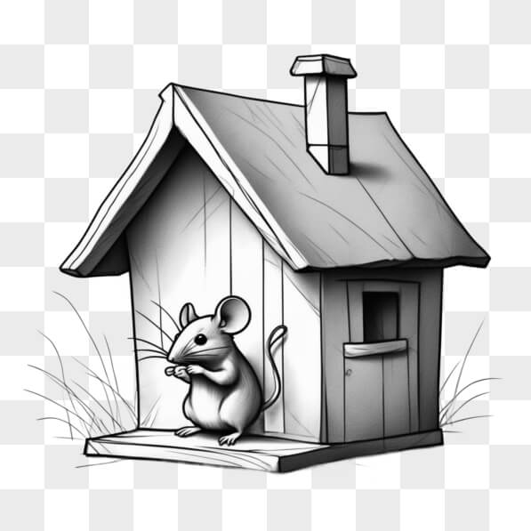 Download Black and White Drawing of Mouse in House Sketches Online ...
