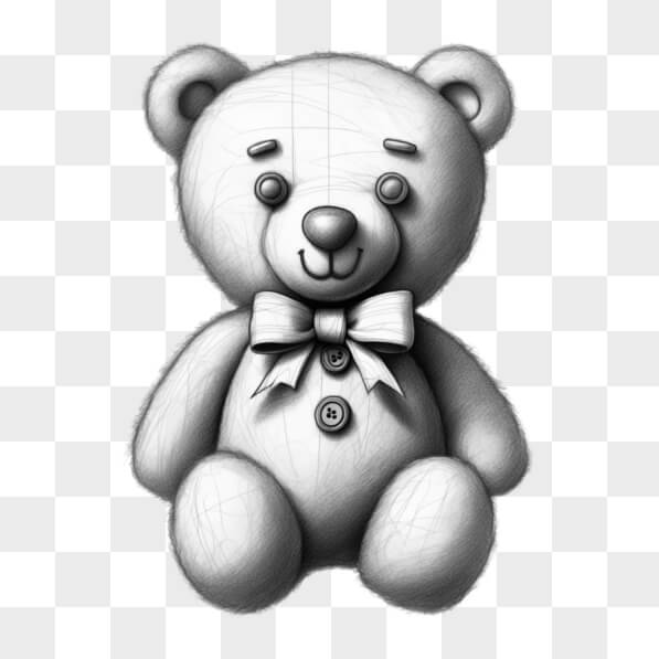 Download Adorable Teddy Bear Drawing with Bow and Buttons Sketches ...