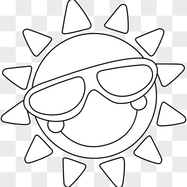 Download Sun with Sunglasses Coloring Page PNGs Online - Creative Fabrica