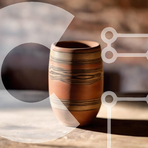 Handmade Ceramic Cup on Wooden Table stock photo | Creative Fabrica