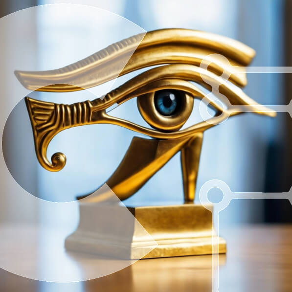 Eye of Horus Gold Statue - Ancient Egyptian Symbol stock photo ...