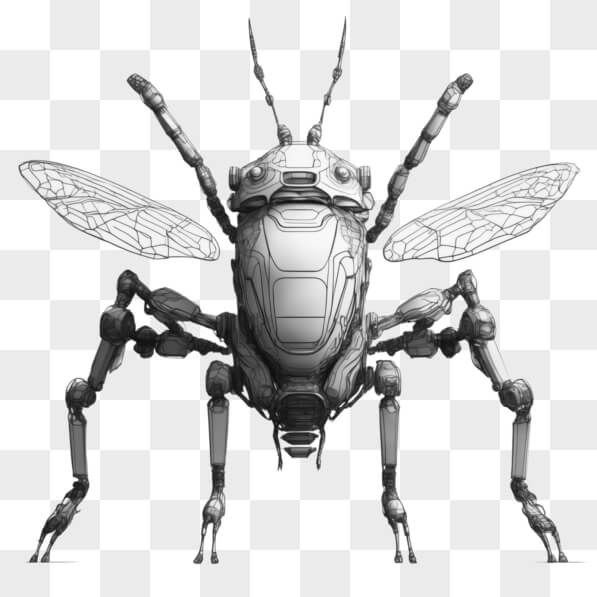 Download Futuristic Insect Drawing with Robotic Design Sketches Online ...