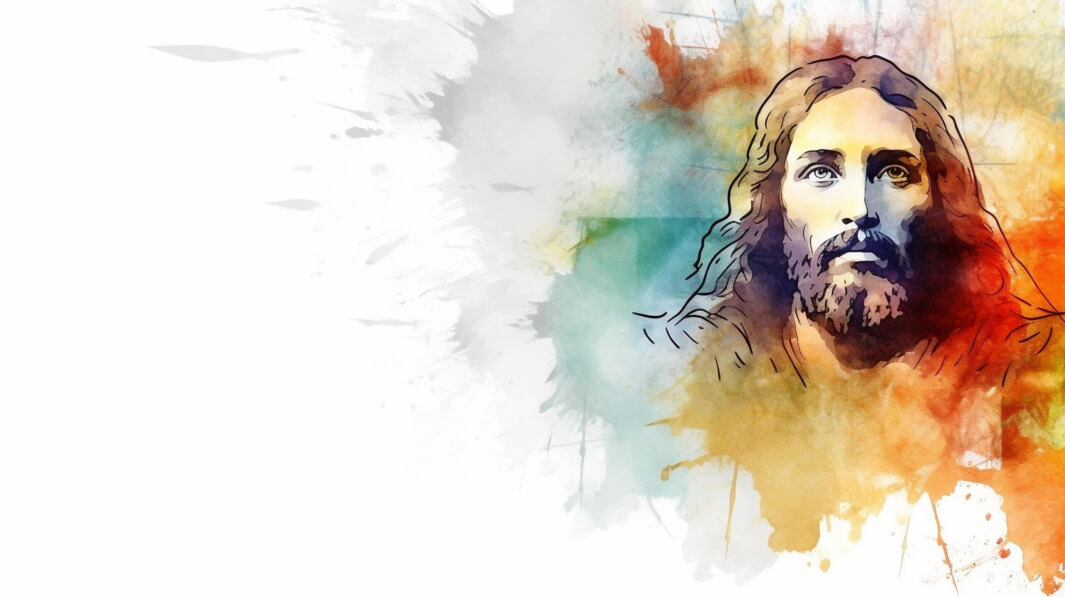 Descarga Pintura acuarela de Jesús con salpicaduras de colores Fondos ...