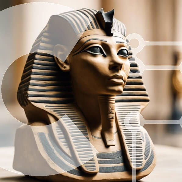 Ancient Egyptian Pharaoh Bust: Ptolemaic Dynasty Artifact stock photo ...