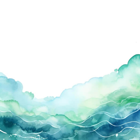 Download Ocean Watercolor Painting with Blue and Green Waves ...