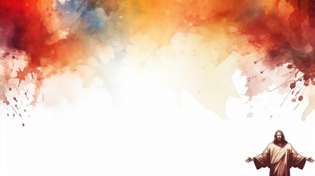 Scarica Dipinto ad Acquerello di Gesù con Schizzi Colorati Sfondi ...