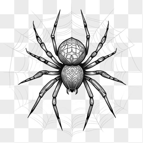 Download Black and White Spider Drawing Sketches Online - Creative Fabrica