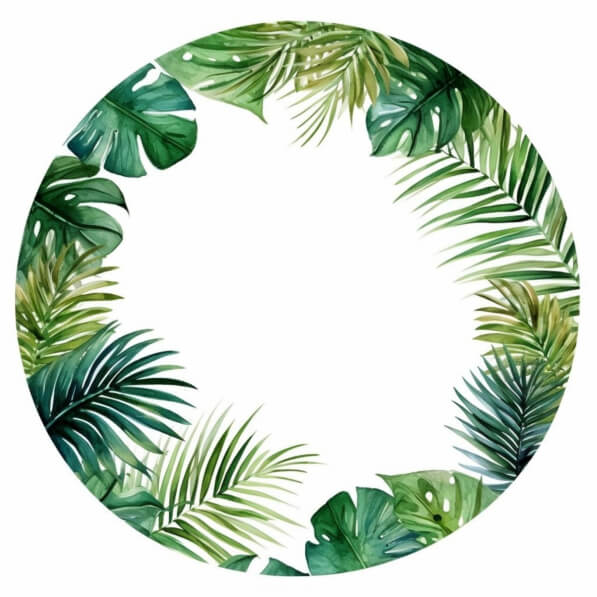 Download Round Frame with Tropical Leaves Backgrounds Online - Creative ...
