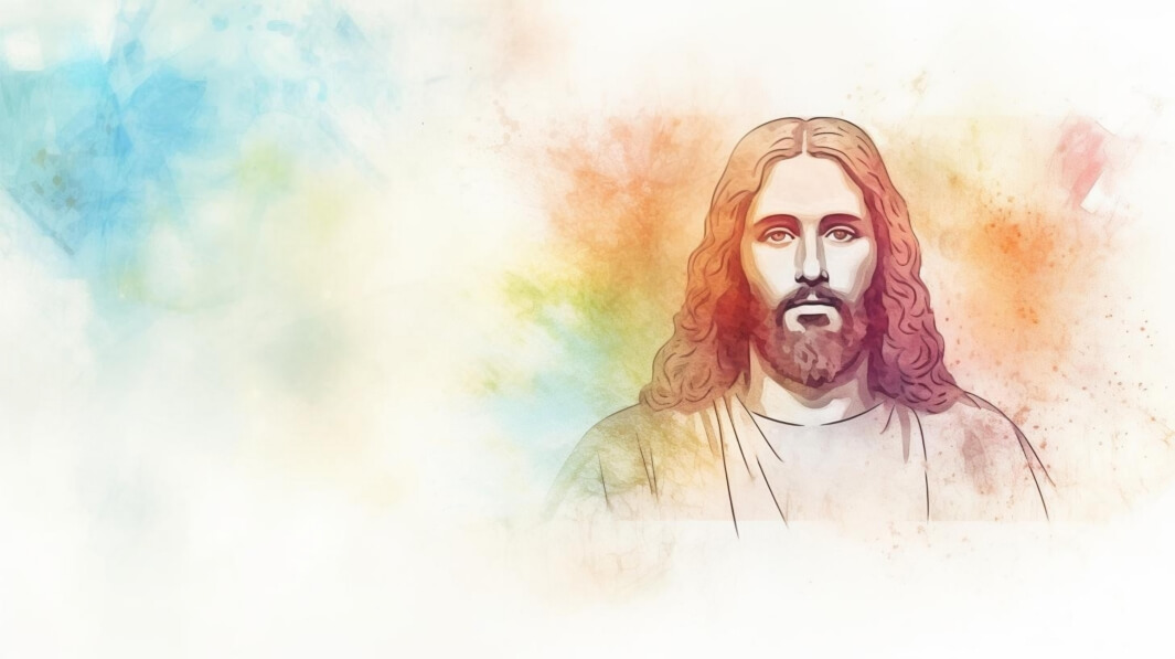 Download Portrait of Jesus with Colorful Watercolor Backgrounds ...