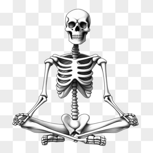 Download Skeleton in Lotus Position Meditation Sketches Online ...