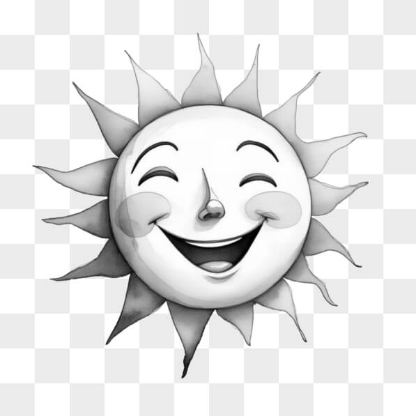 Download Black and White Smiling Sun Drawing Sketches Online - Creative ...
