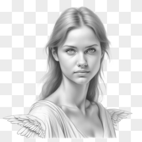 Download Angel Drawing Black And White Portrait Sketches Online Creative Fabrica