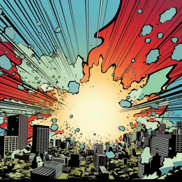 Download Comic Book City Explosion Illustration Backgrounds Online ...