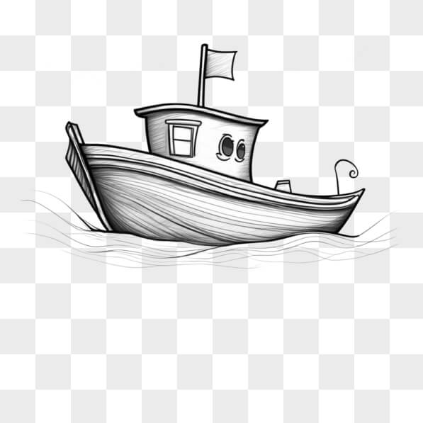 Descarga Bote Dibujado a Mano Flotando en el Agua Bocetos En Línea ...