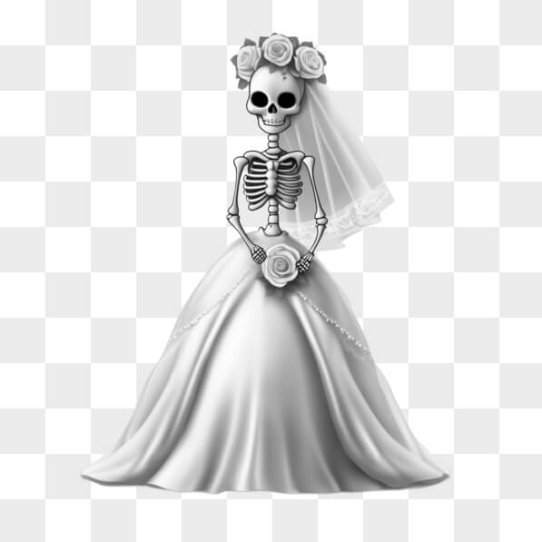 Download Elegant Skeleton Bride in Wedding Dress Sketches Online ...
