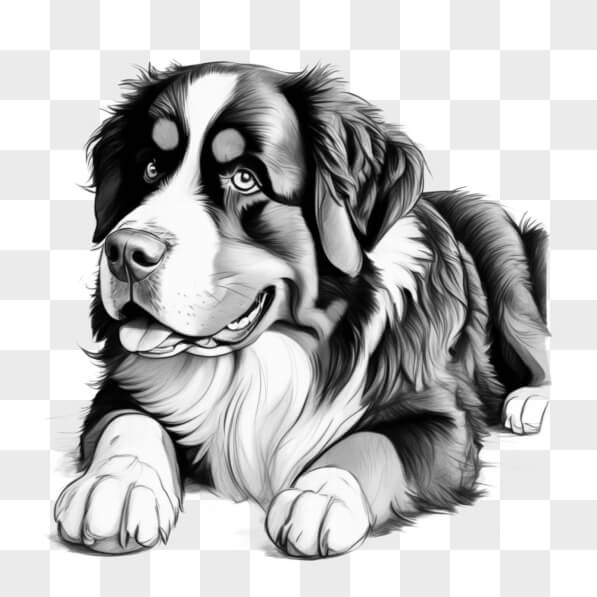 Download Playful Bernese Mountain Dog Drawing Sketches Online ...