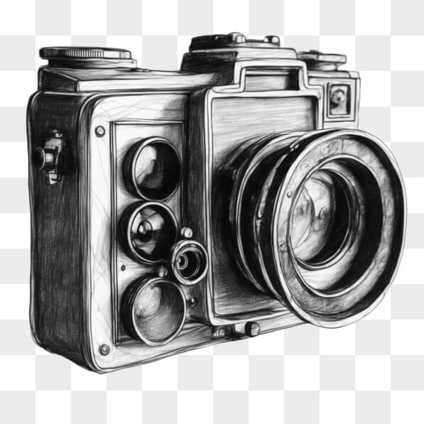 Download Black and White Hand-Drawn Camera Illustration Sketches Online ...
