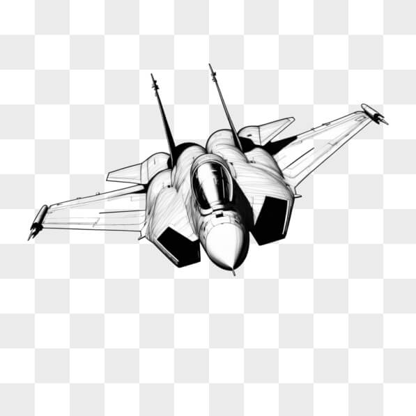 Download Black-and-White Fighter Jet Drawing in Flight Sketches Online ...