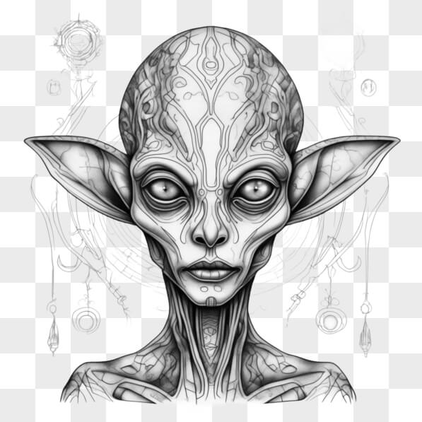 Download Black and White Drawing of Elvish Woman Sketches Online ...