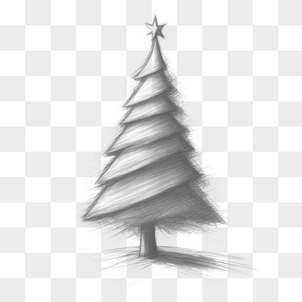 Download Black and White Christmas Tree Drawing Sketches Online ...