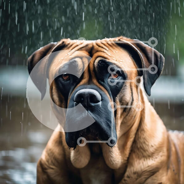 Download Grote Bruine Hond die in de Regen Staat Stockfoto's online op ...