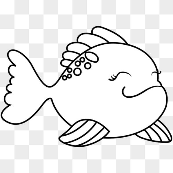 Download Fish Coloring Page with Happy Face and Smiley Eyes PNGs Online ...