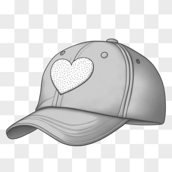 Download Gray Baseball Cap with Heart-shaped Patch Sketches Online ...