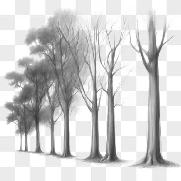 Download Detailed Drawing of Trees in a Forest Sketches Online ...