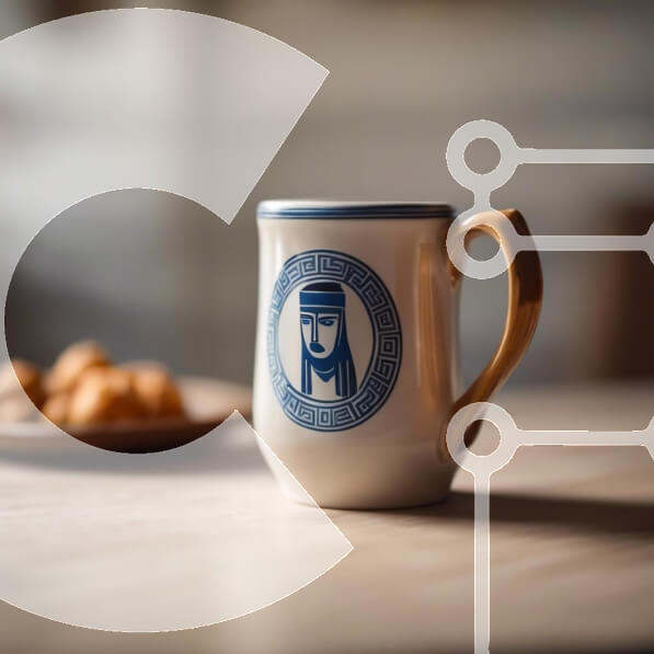 Arab-themed Coffee Mug and Treats on Table stock photo | Creative Fabrica