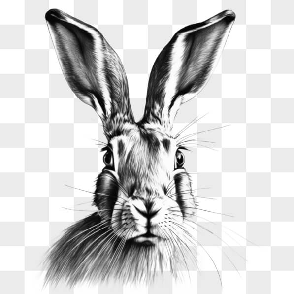 Download Black and White Rabbit Head Drawing Sketches Online - Creative ...