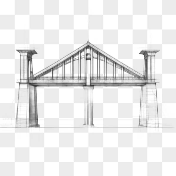 Download Bridge Architectural Drawing with Arches Sketches Online ...