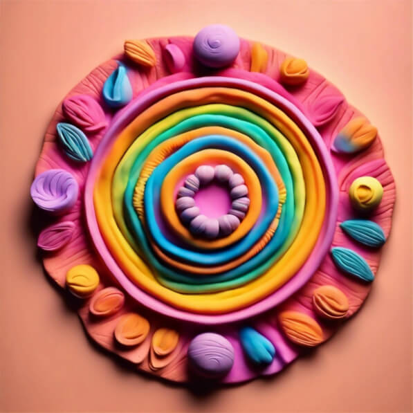 Download Colorful Circular Sculpture Made of Various Colored Clays ...