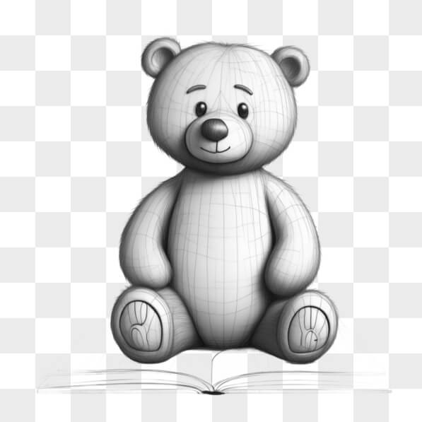 Download Teddy Bear on Open Book - 3D Model Sketches Online - Creative ...