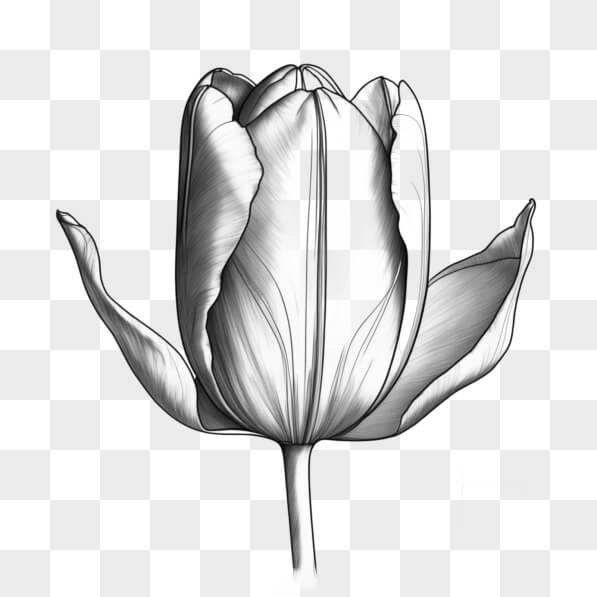 Download Black and White Tulip Flower Drawing Sketches Online ...