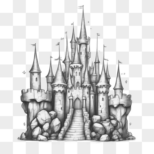 Download Fantasy Castle Tattoo Design Sketches Online - Creative Fabrica